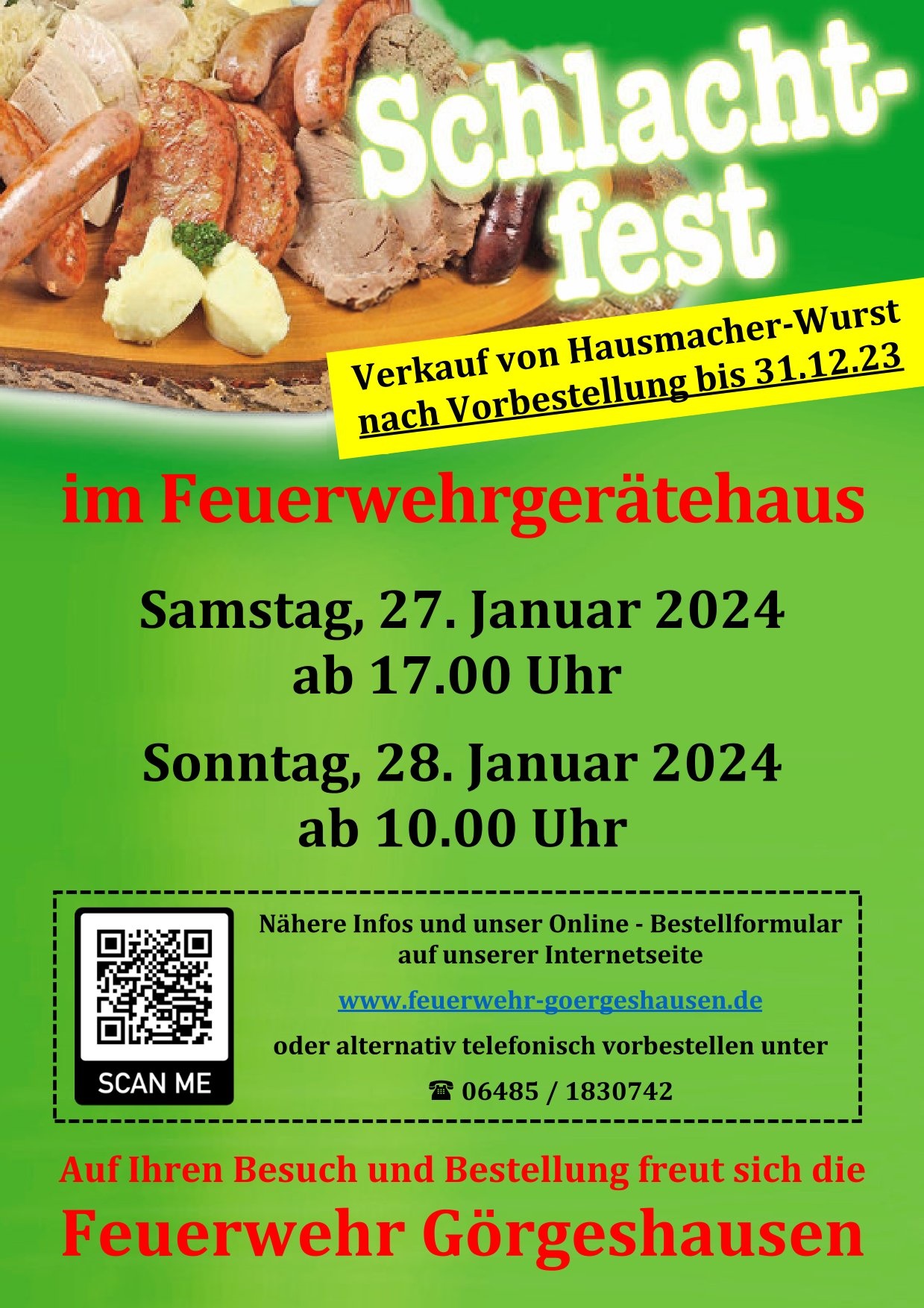 Schlachtfest der Feuerwehr Görgeshausen - Montabaur Live! - Events in ... Schlachtfest der Feuerwehr Görgeshausen - Montabaur Live! - Events in ...